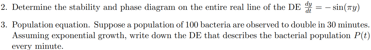Solved 2. Determine the stability and phase diagram on the | Chegg.com