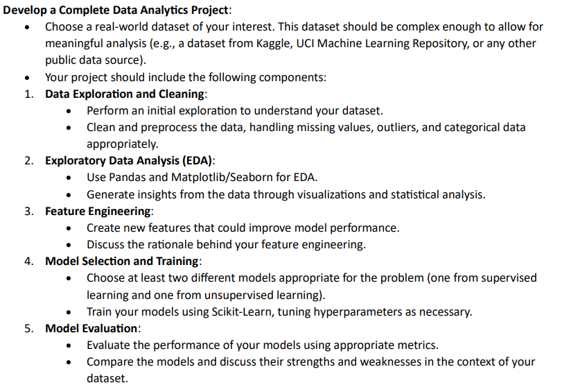 Solved Develop a Complete Data Analytics Project:Choose a | Chegg.com