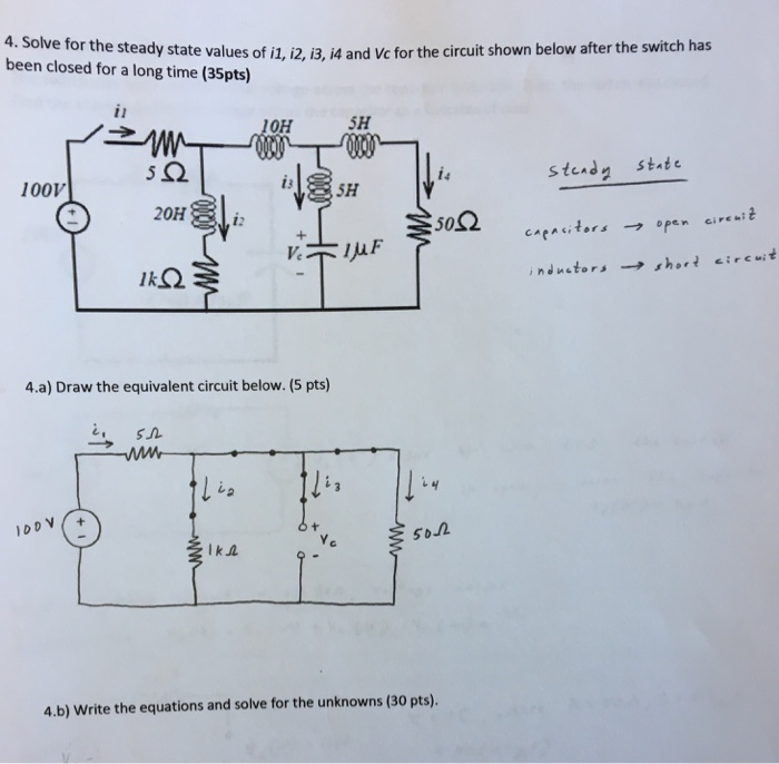 Solved Solve for the steady state values of i1, i2, i3, and | Chegg.com
