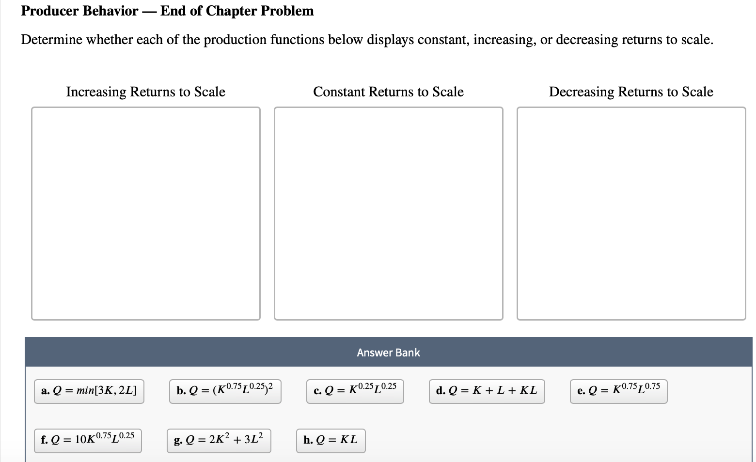 Solved Producer Behavior — End of Chapter Problem Determine | Chegg.com