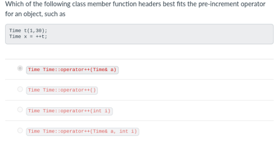 Solved Which of the following class member function headers | Chegg.com