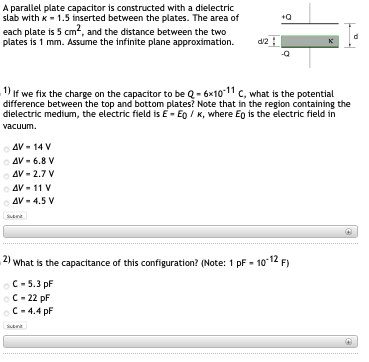Solved Q A parallel plate capacitor is constructed with a | Chegg.com