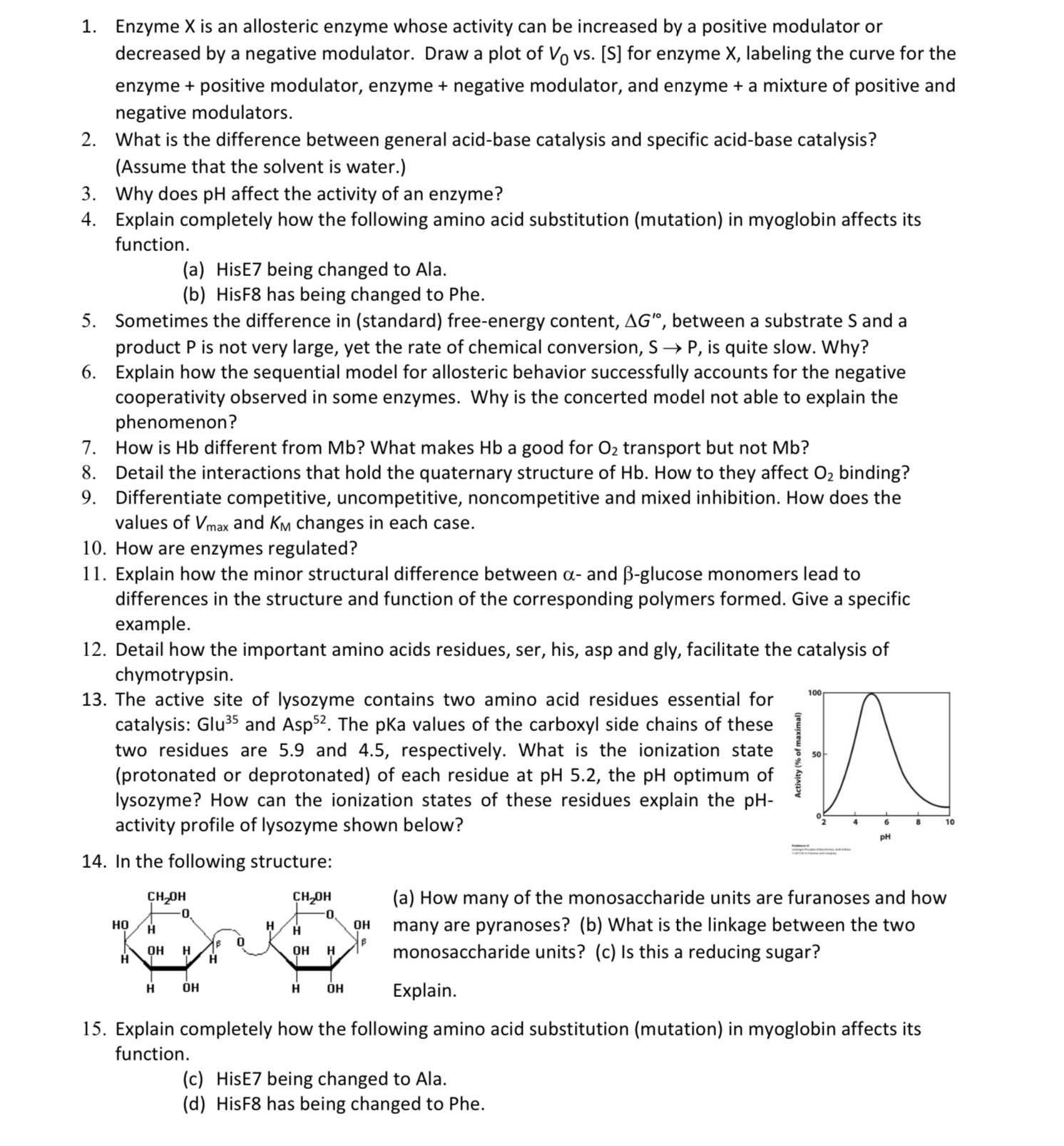 Solved 1 Enzyme X Is An Allosteric Enzyme Whose Activity