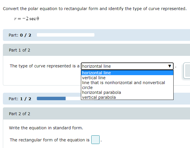 Solved Convert the polar equation to rectangular form and | Chegg.com
