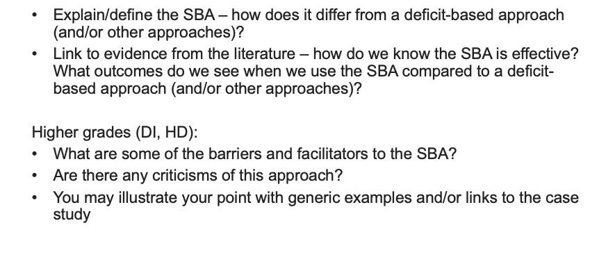 Solved Explain/define the SBA - how does it differ from a | Chegg.com