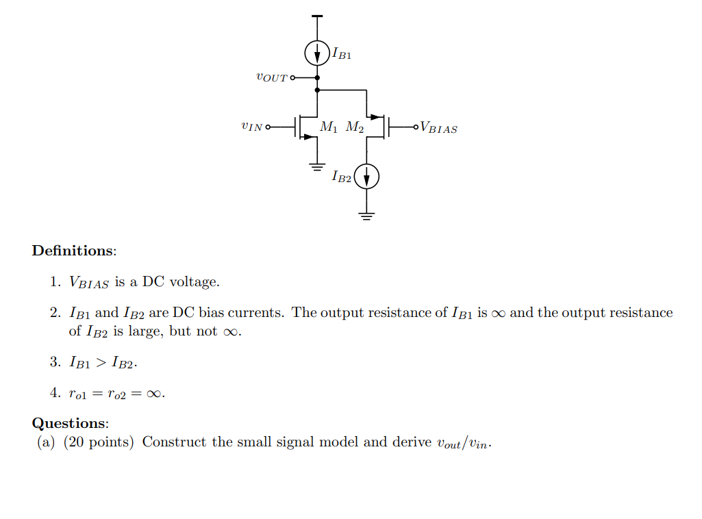 Solved Definitions: 1. VBIAS is a DC voltage. 2. IB1 and IB2 | Chegg.com