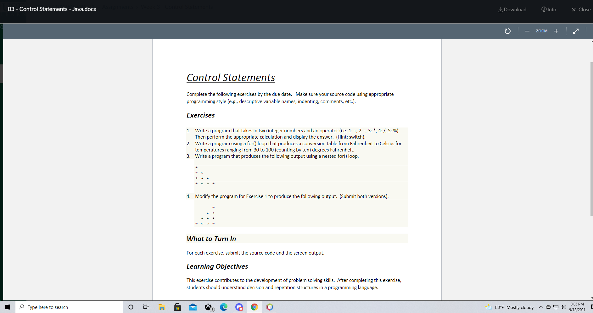 Solved 03 - Control Statements - Java.docx Download Info X | Chegg.com