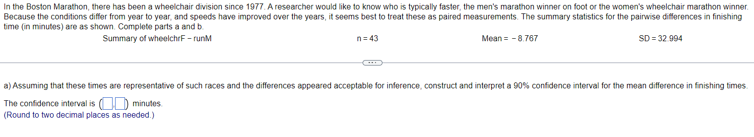 Solved time (in minutes) are as shown. Complete parts a and | Chegg.com