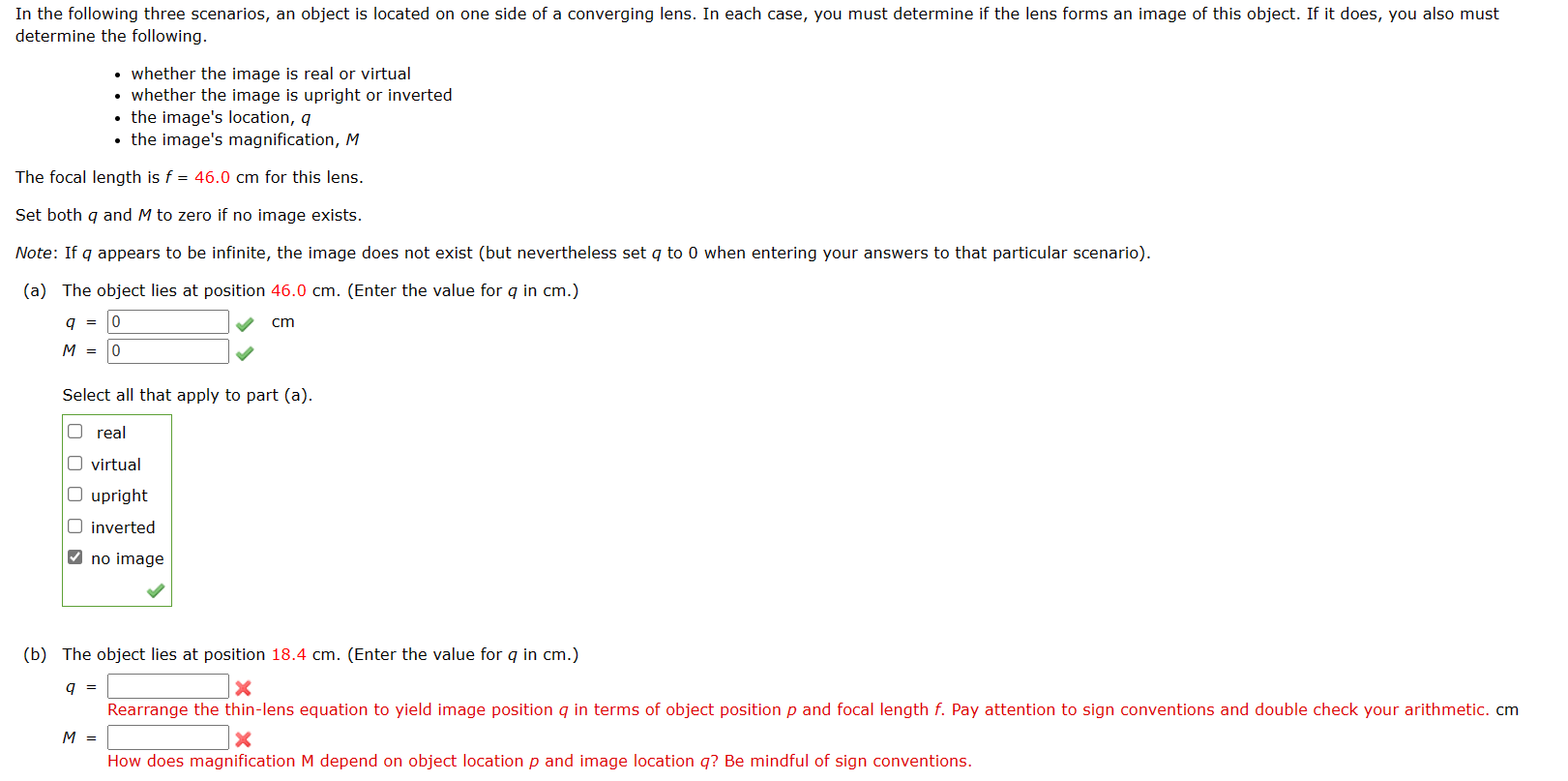 Solved determine the following. - whether the image is real | Chegg.com