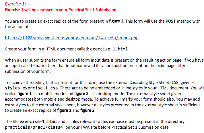 Exercise 1: Exercise 1 will be assessed in your | Chegg.com