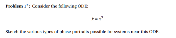 Solved Consider the following ODE: x˙ = x 3 Sketch | Chegg.com
