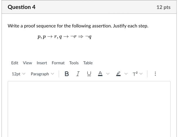 Solved Write a proof sequence for the following assertion. | Chegg.com