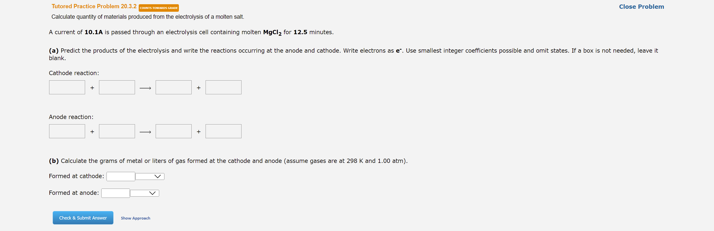 Solved Close Problem Tutored Practice Problem 20.3.2 COUNTS | Chegg.com