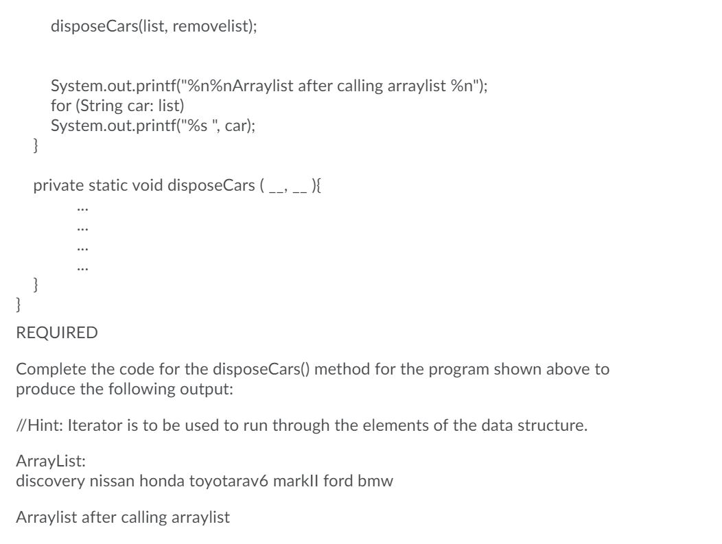 Solved import java.util.List; import java.util.ArrayList; | Chegg.com