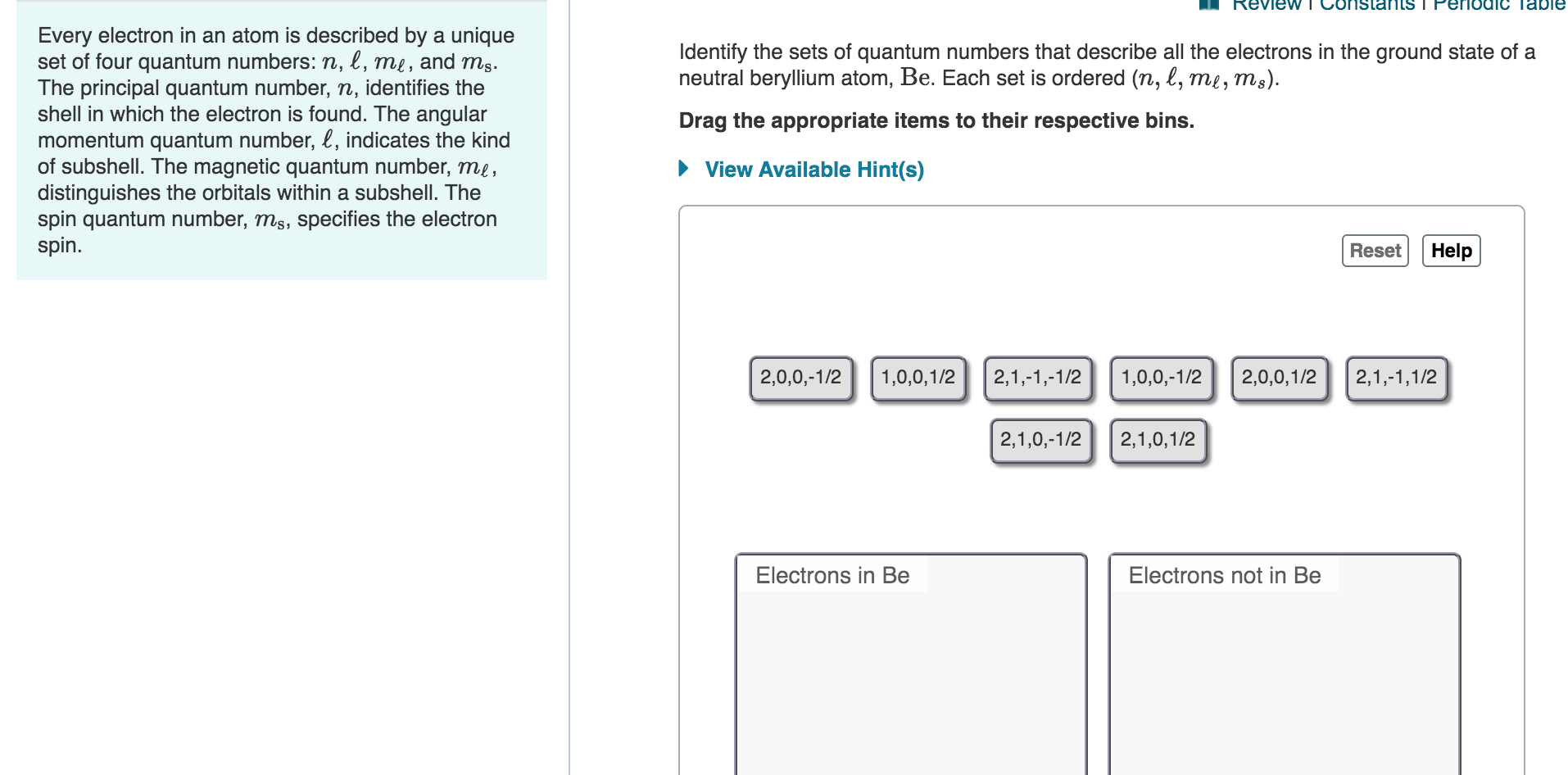 Solved Identify the sets of quantum numbers that describe | Chegg.com