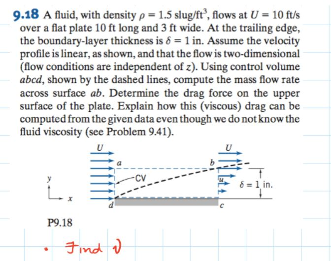 Solved 9.18 A fluid, with density p= 1.5 slug/ft", flows at | Chegg.com