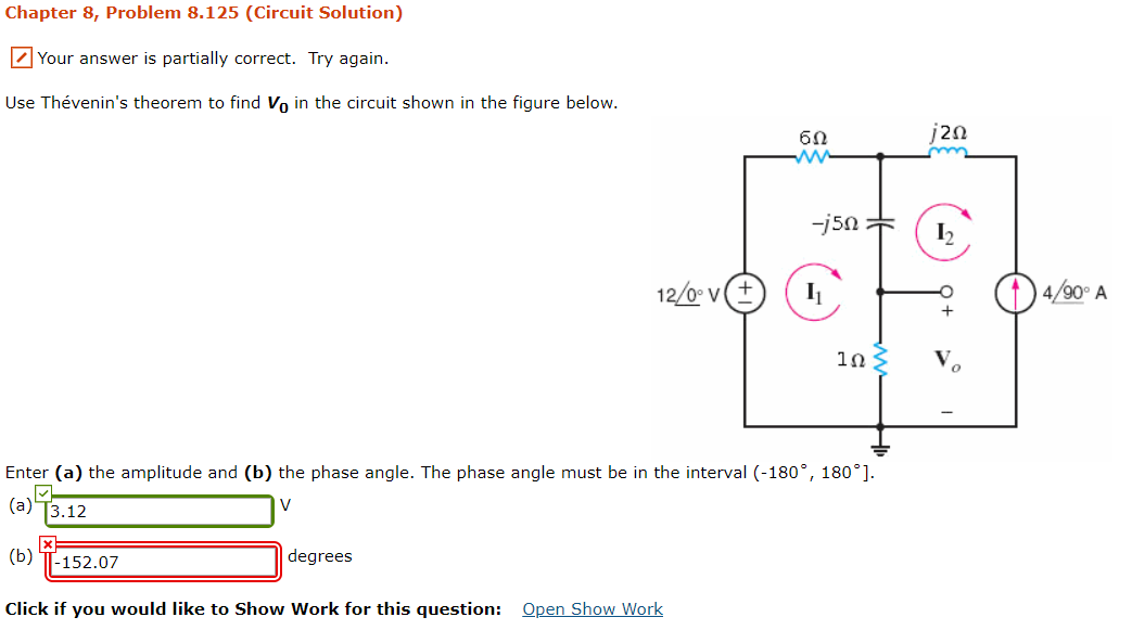 Solved Chapter 8, Problem 8.125 (Circuit Solution) Your | Chegg.com
