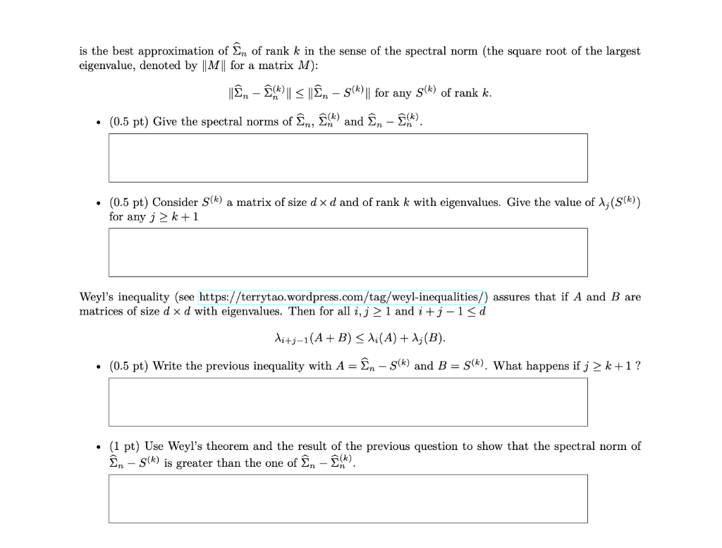3 Low rank approximation of the covariance matrix | Chegg.com