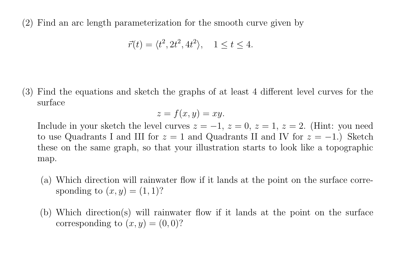 Solved (2) Find an arc length parameterization for the | Chegg.com