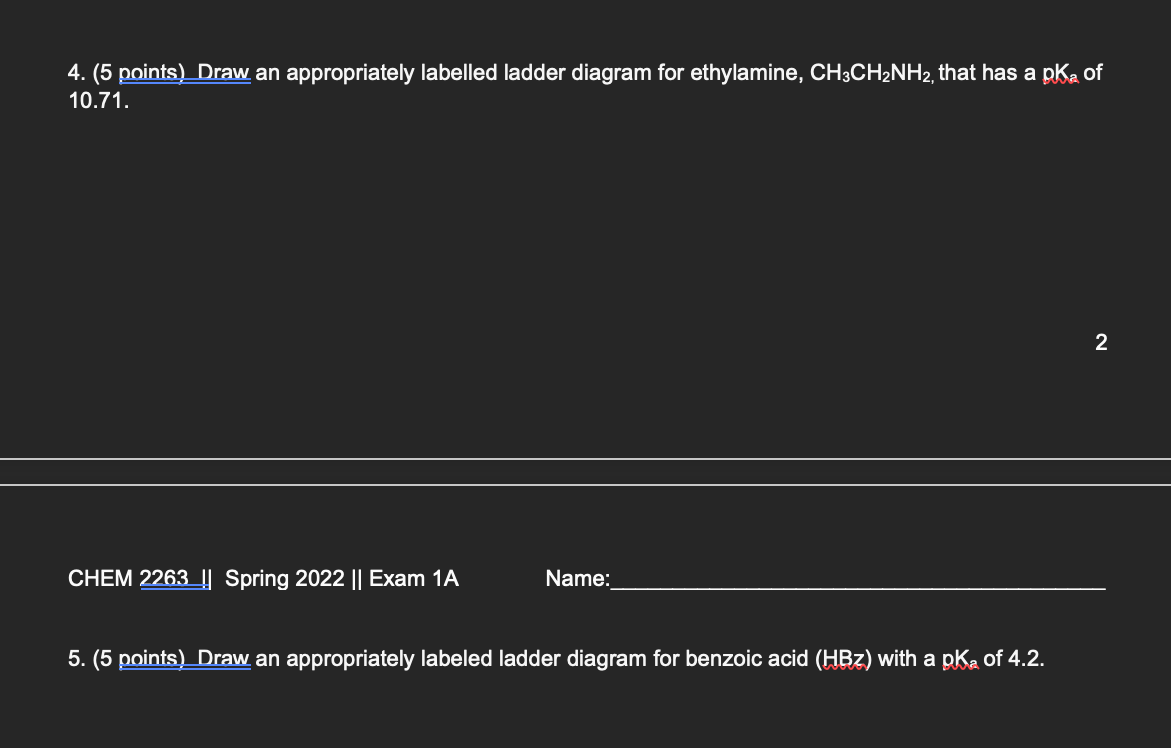 Solved 4. (5 points) Draw an appropriately labelled ladder | Chegg.com