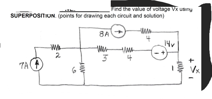 Solved SUPERPOSITION. (points for drawing each circuit and | Chegg.com