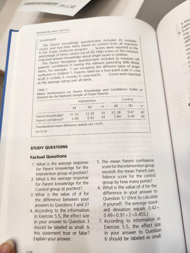 Solved STATISTICAL GUIDE The article excerpt in Exercise 5.5 | Chegg.com