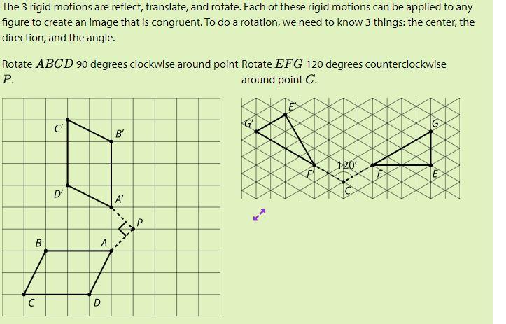 Solved The 3 rigid motions are reflect, translate, and | Chegg.com