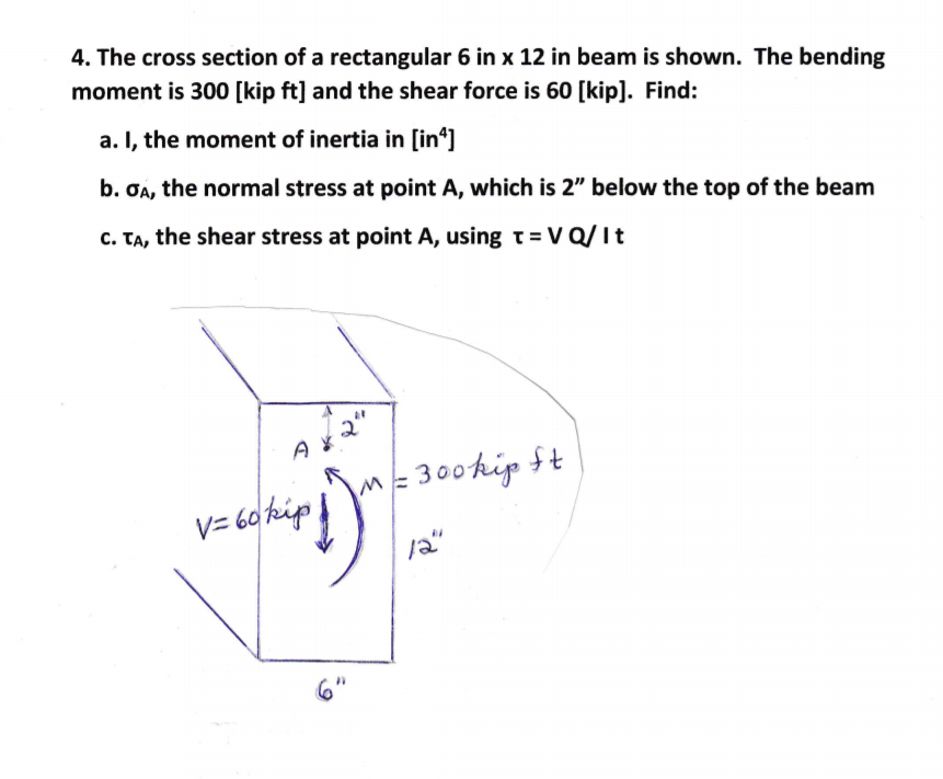 Solved 4. The cross section of a rectangular 6 in x 12 in | Chegg.com