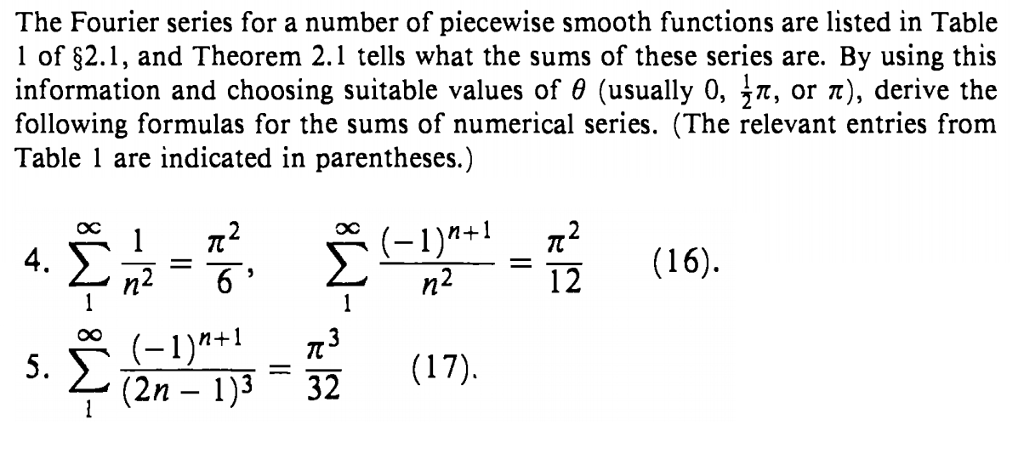 Solved The Fourier Series For A Number Of Piecewise Smooth 