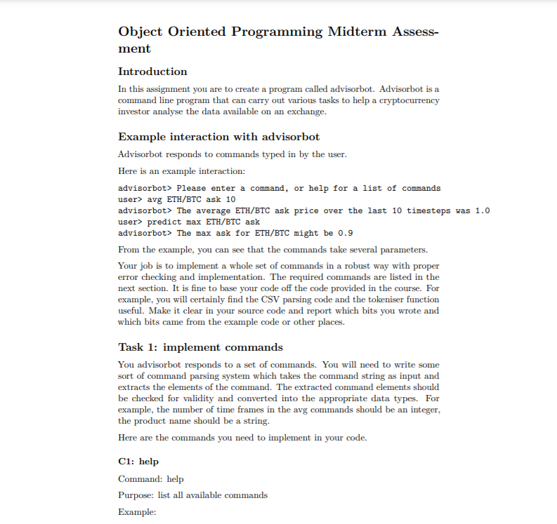 Solved In this assignment you are to create a c ++ program | Chegg.com