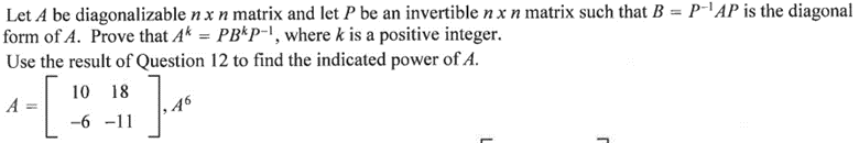 Solved Linear Algebra A) Let A be a diagonalizable n * n | Chegg.com