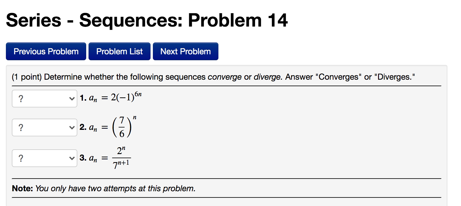 Solved Series - Sequences: Problem 14 Previous Problem | Chegg.com
