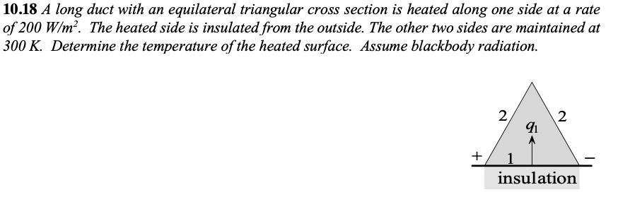 Solved 10.18 A long duct with an equilateral triangular | Chegg.com