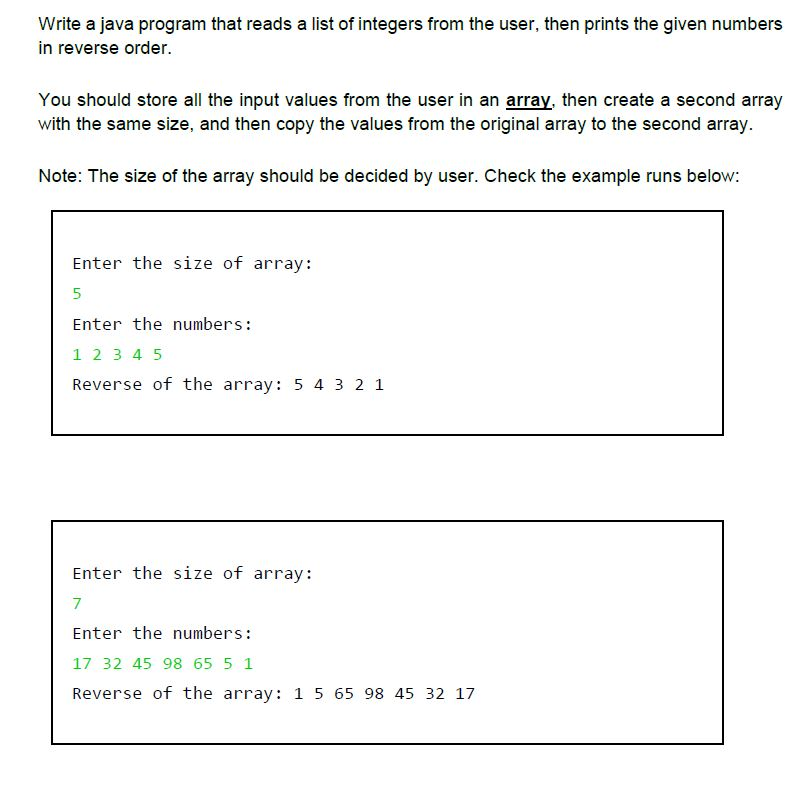 Solved Write a java program that reads a list of integers | Chegg.com