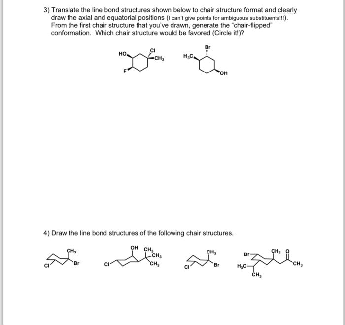Solved Translate the line bond structures shown below to | Chegg.com