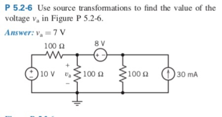 Solved P 5.2-6 Use source transformations to find the value | Chegg.com