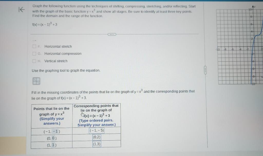 Solved I just need the fill in the missing coordinates of | Chegg.com