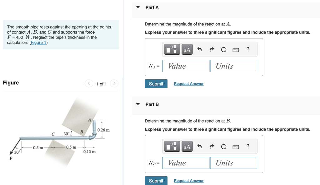 Solved Determine the magnitude of the reaction at A. The | Chegg.com