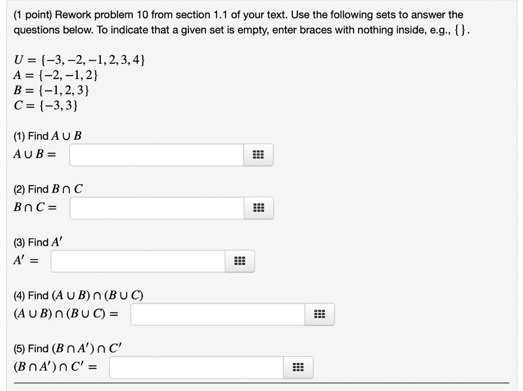 Solved (1 point) Rework problem 10 from section 1.1 of your | Chegg.com