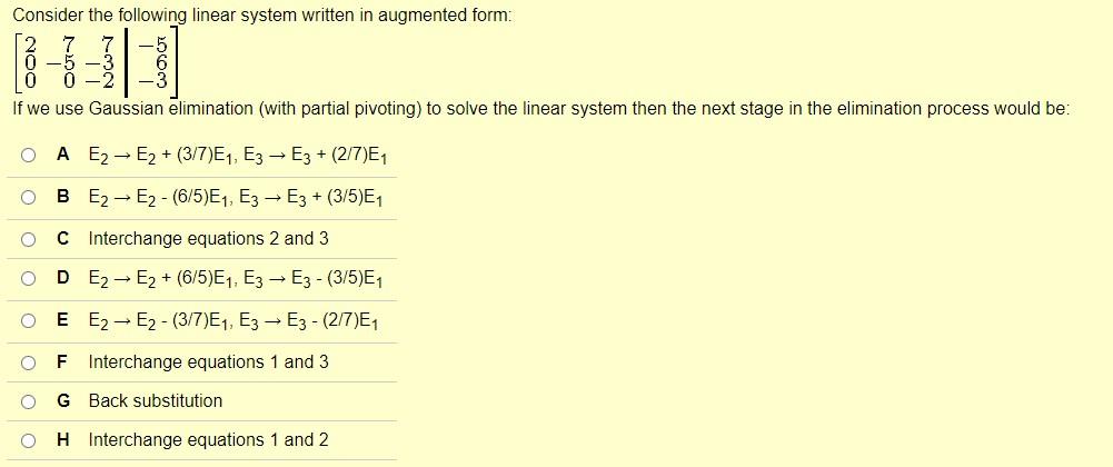 Solved Consider the following linear system written in | Chegg.com