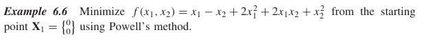 Solved Example 6.6 ﻿Minimize f(x1,x2)=x1-x2+2x12+2x1x2+x22 | Chegg.com