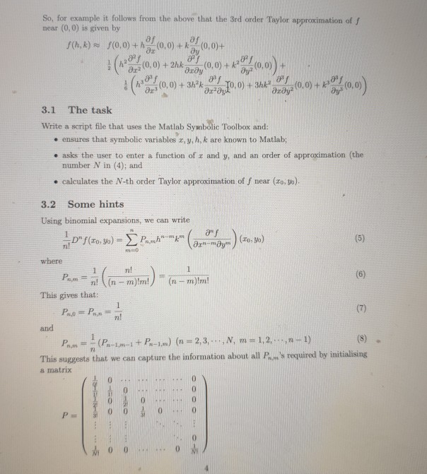 3 Taylor series for functions of two variables For a | Chegg.com