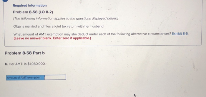 Solved Required information Problem 8-58 (LO 8-2) The | Chegg.com Solved Required information Problem 8-58 (LO 8-2) The | Chegg.com