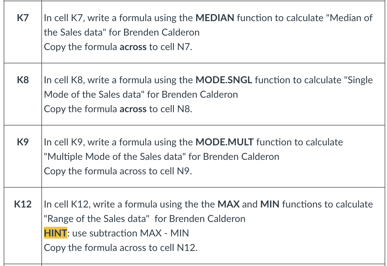What are the formulas for the yellow highlighted | Chegg.com
