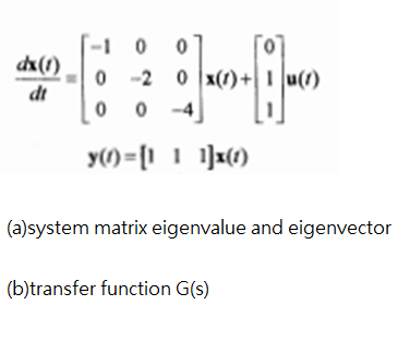 Solved Find (a)system matrix eigenvalue and | Chegg.com