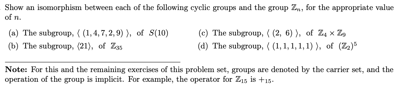 Solved Show an isomorphism between each of the following | Chegg.com