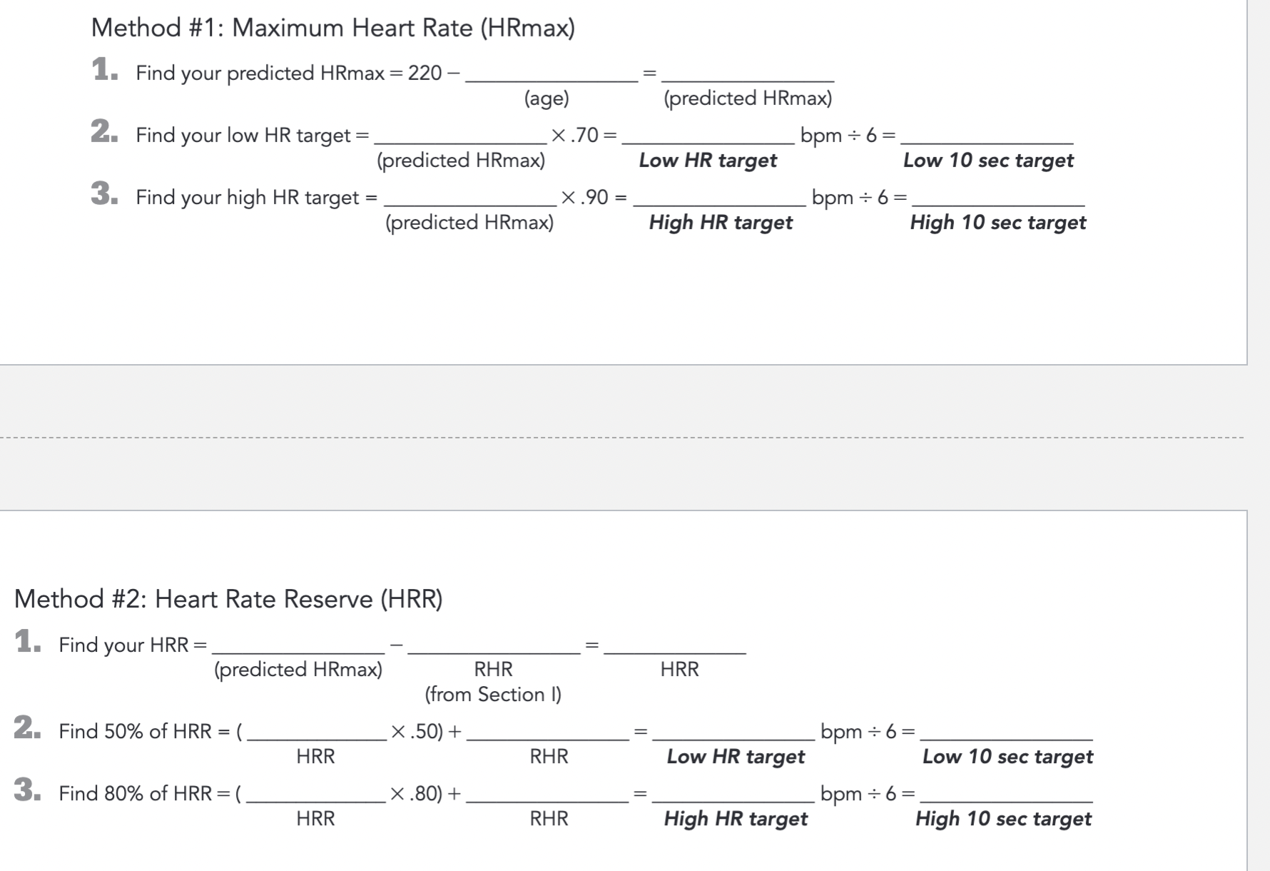 Solved \r\n\r\nSection III: Monitor Your Workout Intensity | Chegg.com