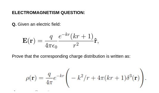 Solved ELECTROMAGNETISM QUESTION: Q. Given an electric | Chegg.com