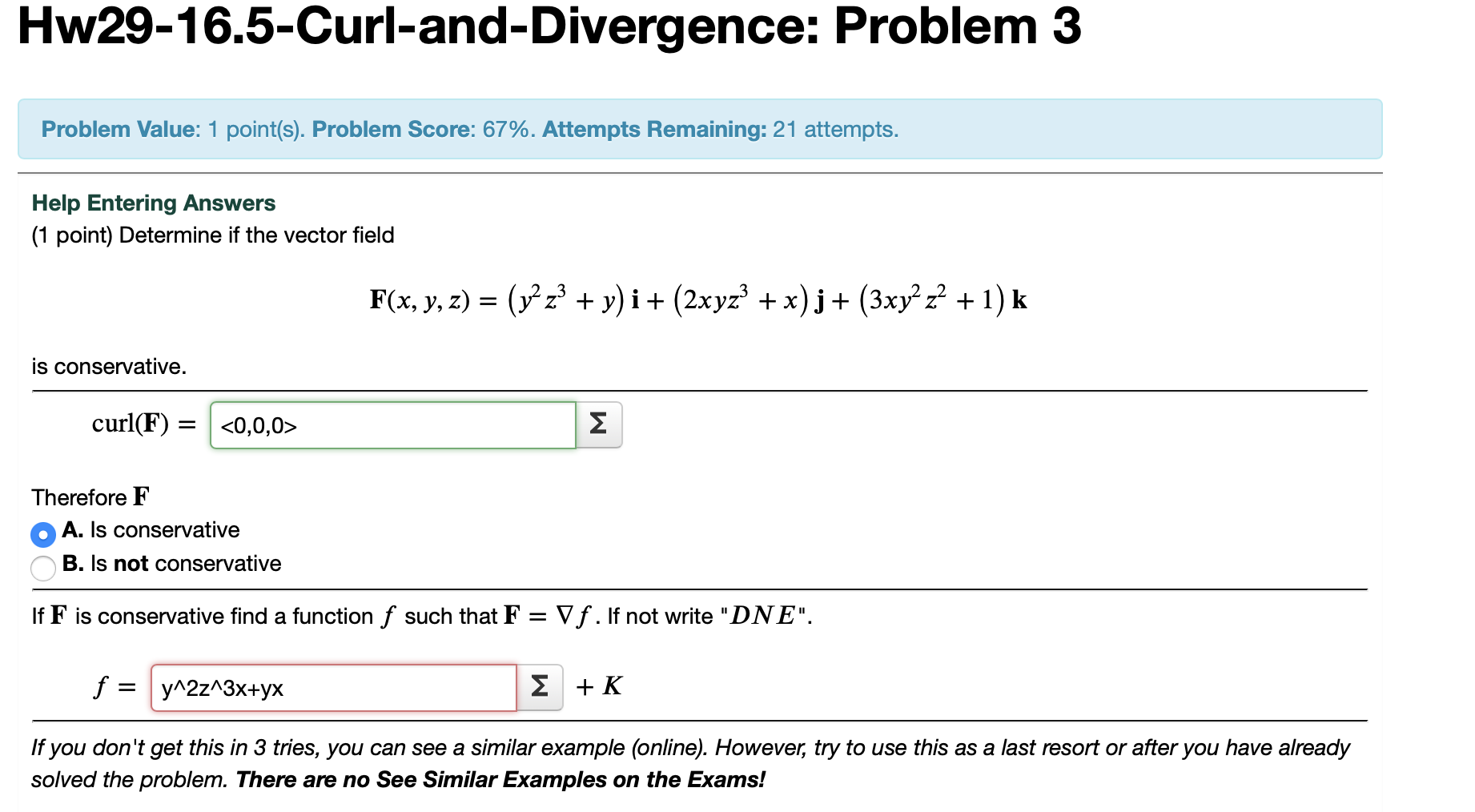 Solved Hw29-16.5-Curl-and-Divergence: Problem 3 Problem | Chegg.com