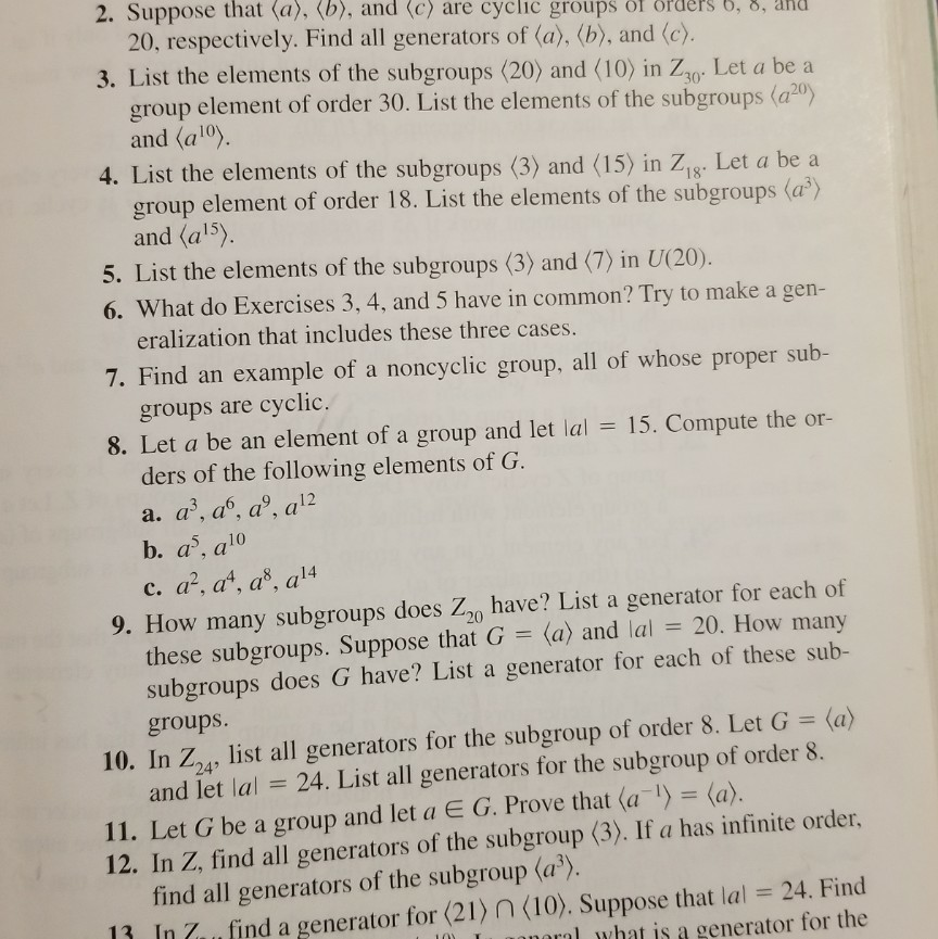 Solved 2. Suppose that (a), (b), and (c) are cyclic groups | Chegg.com